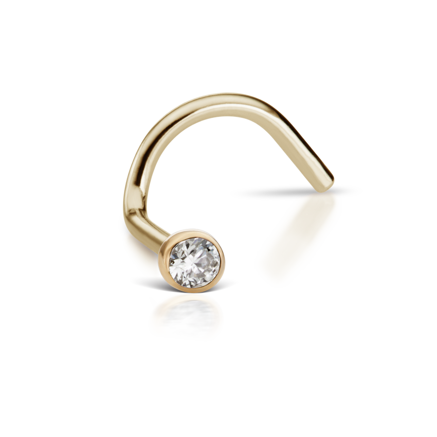 0.85mm Diamond Plain Bezel Nostril Screw – MARIA TASH