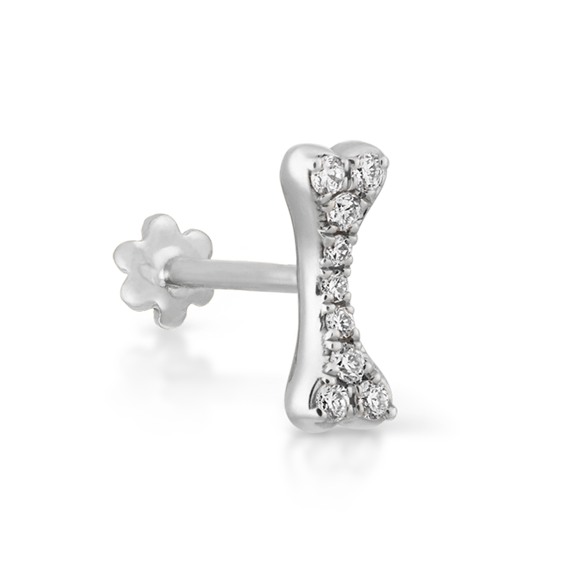 Diamond Bone Threaded Stud Earring – MARIA TASH