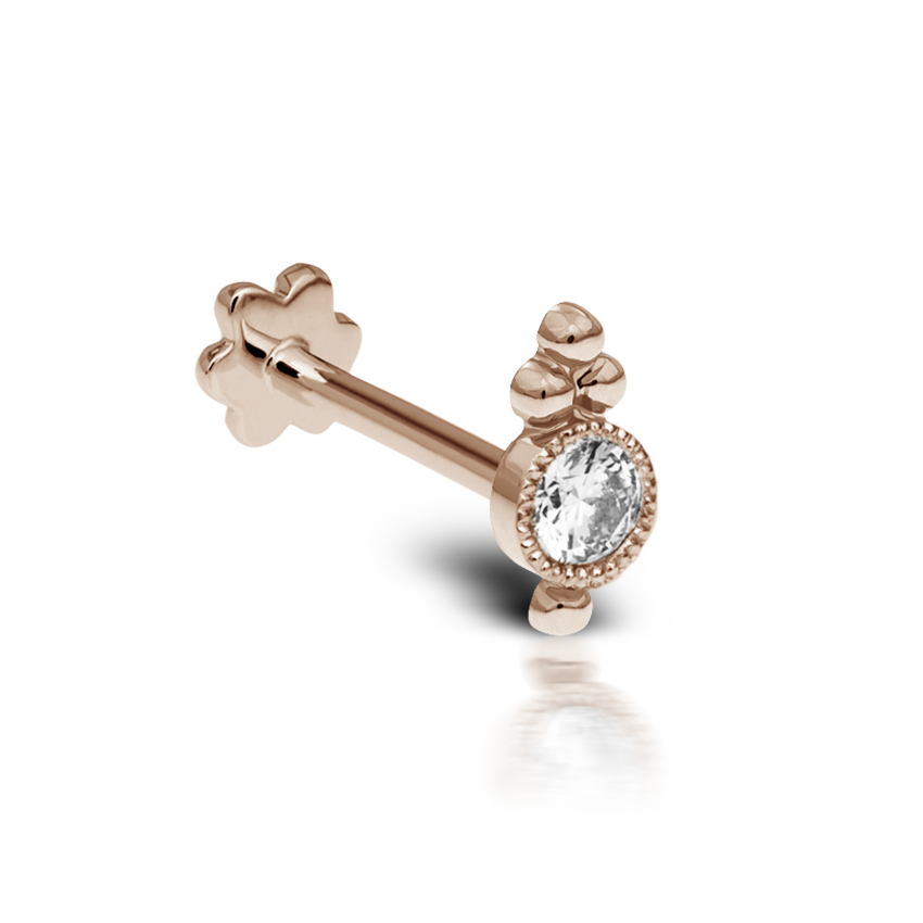 Diamond Four Ball Trinity Threaded Stud Earring – MARIA TASH