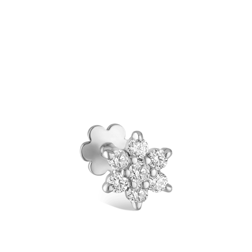 Diamond Flower Threaded Stud Earring – MARIA TASH