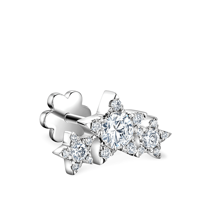 Three Star Garland Diamond Threaded Stud Earring – MARIA TASH
