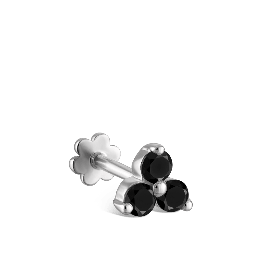 Black Diamond Trinity Threaded Stud Earring – MARIA TASH